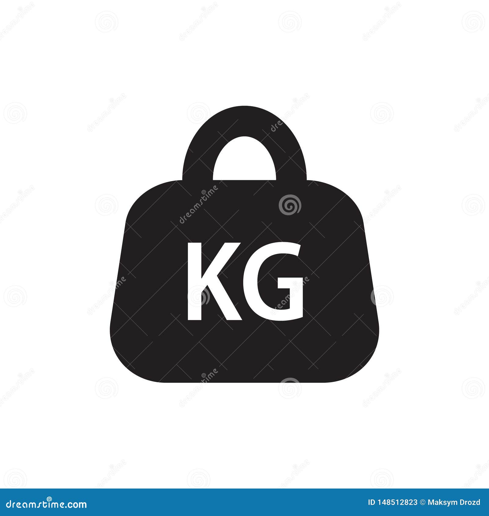 Kilogram Icon Set, Kilo, Kg, Weight Silver Metallic Chrome Border ...
