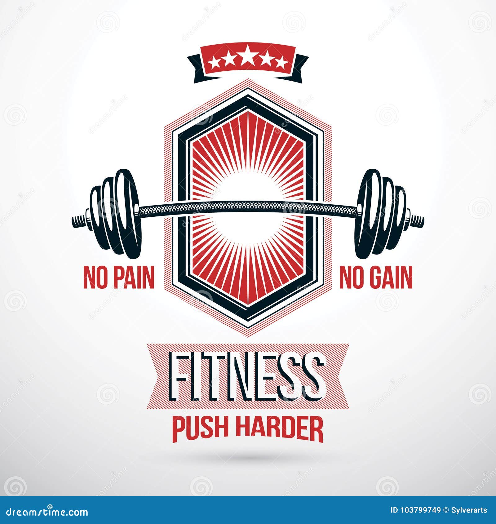 Weight-lifting Association Emblem, Vector Barbell Symbol. Stock Vector ...