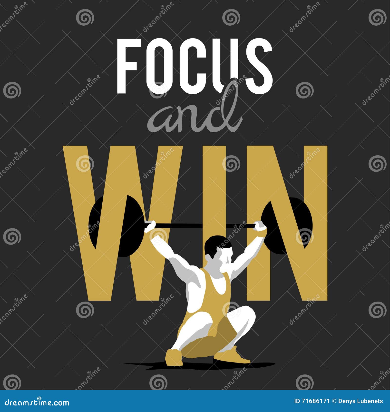 Weight Lifting Athlete and Motivational Slogan. Stock Vector ...