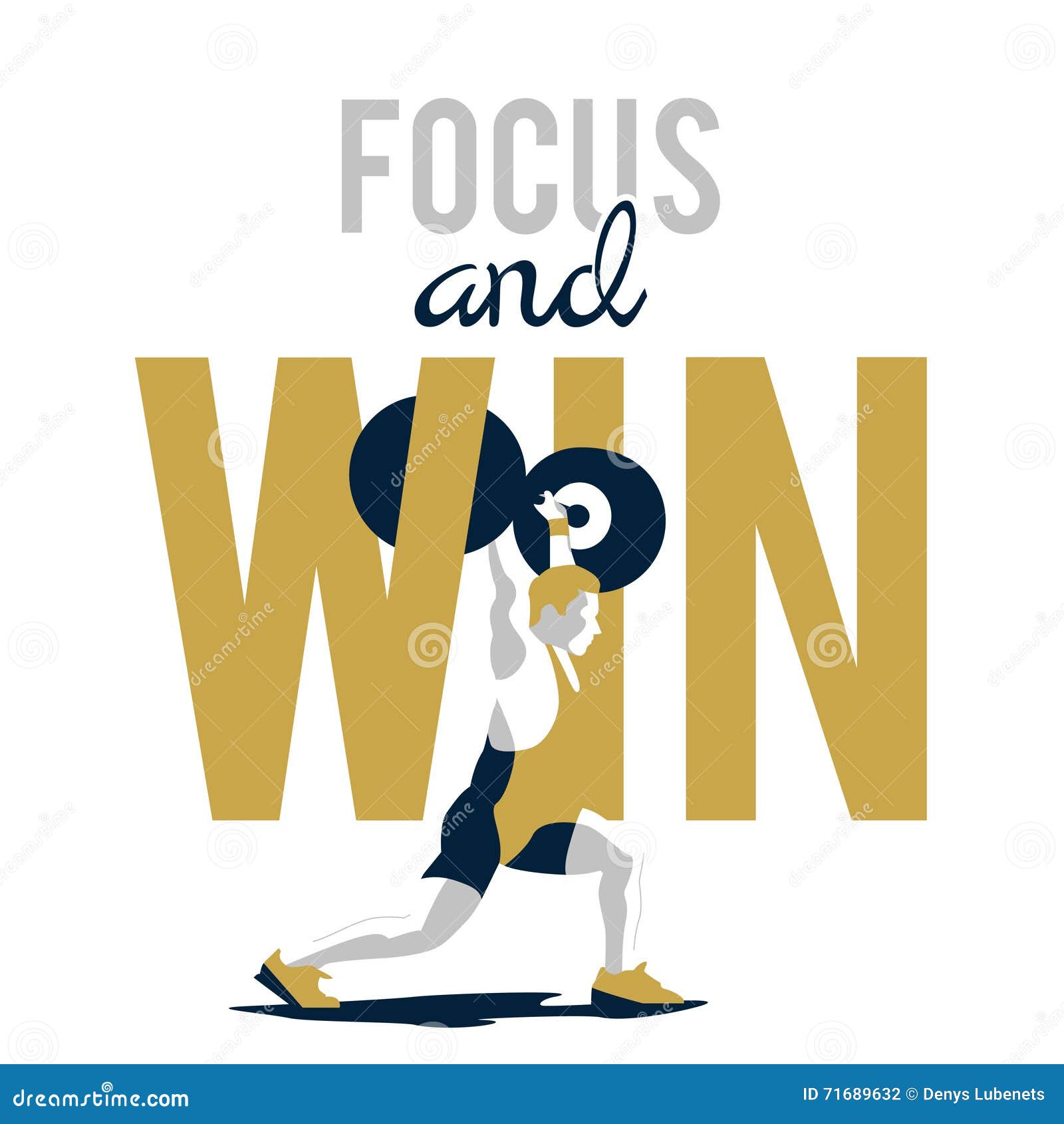 Weight Lifting Athlete and Motivational Slogan. Stock Vector ...