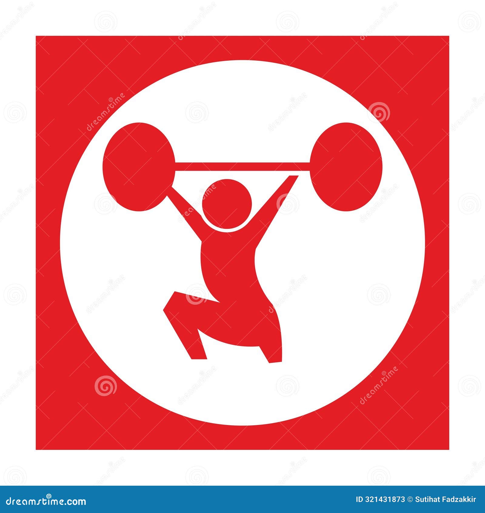 Weight Lifting Icon in Red and Circle Shape Stock Vector - Illustration ...