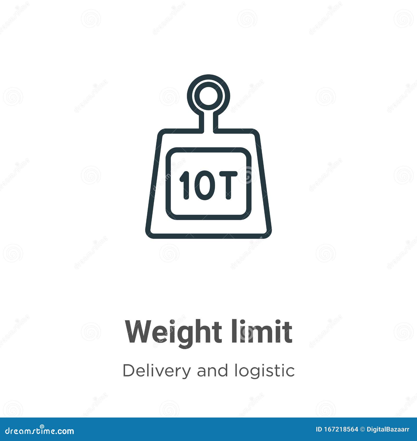 Weight Limit Outline Vector Icon. Thin Line Black Weight Limit Icon ...