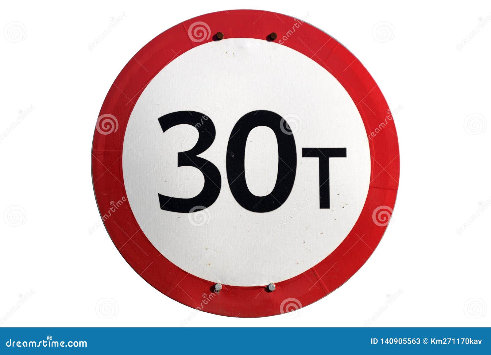 Weight Limit 30 Tons Road Sign Isolated on White Stock Vector ...