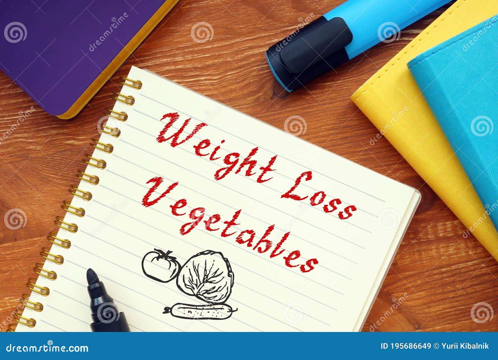 Weight Loss Concept Meaning Weight Loss Vegetables with Phrase on the ...