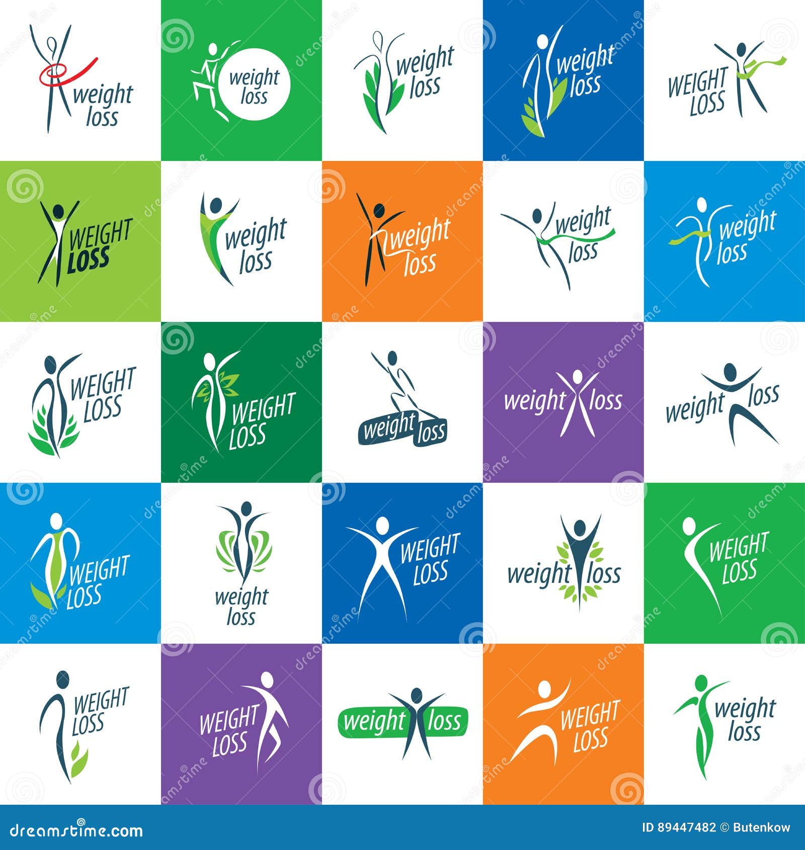 Weight loss icons stock vector. Illustration of concept - 89447482