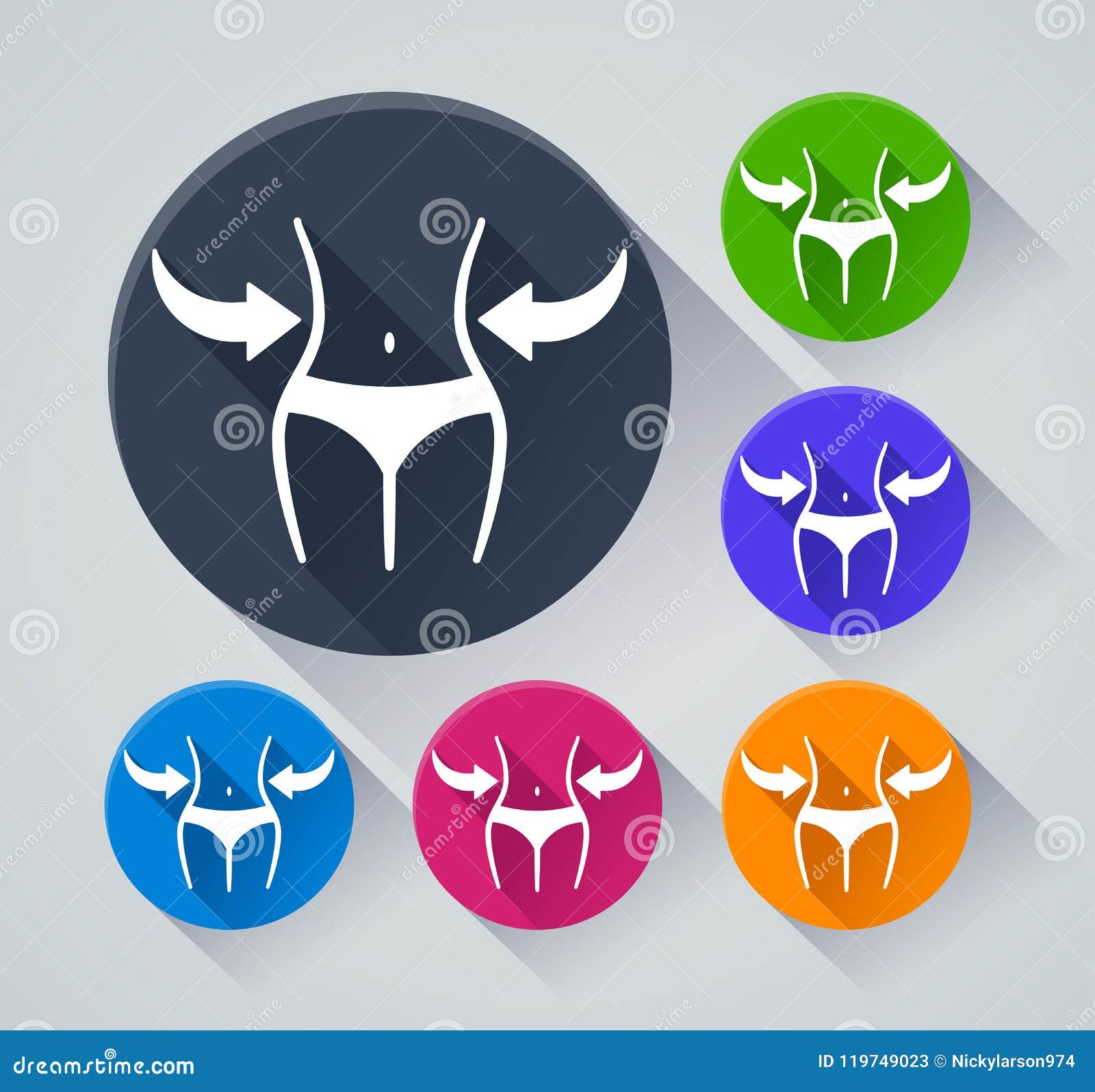 Weight Loss Icons with Shadow Stock Vector - Illustration of purple ...