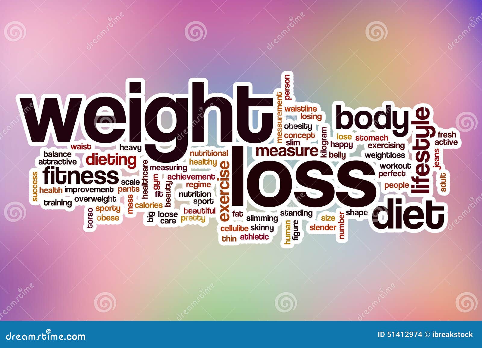Weight Loss Word Cloud with Abstract Background Stock Photo - Image of ...