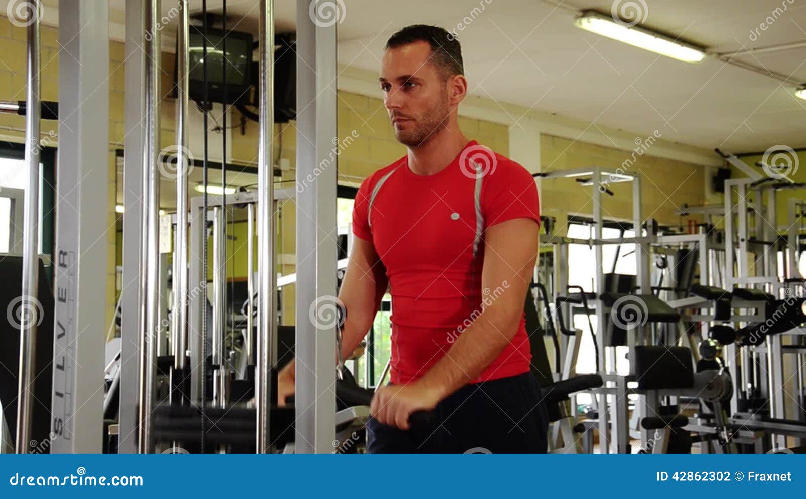 Weight Machine Triceps Workout Stock Footage - Video of gymnasium ...