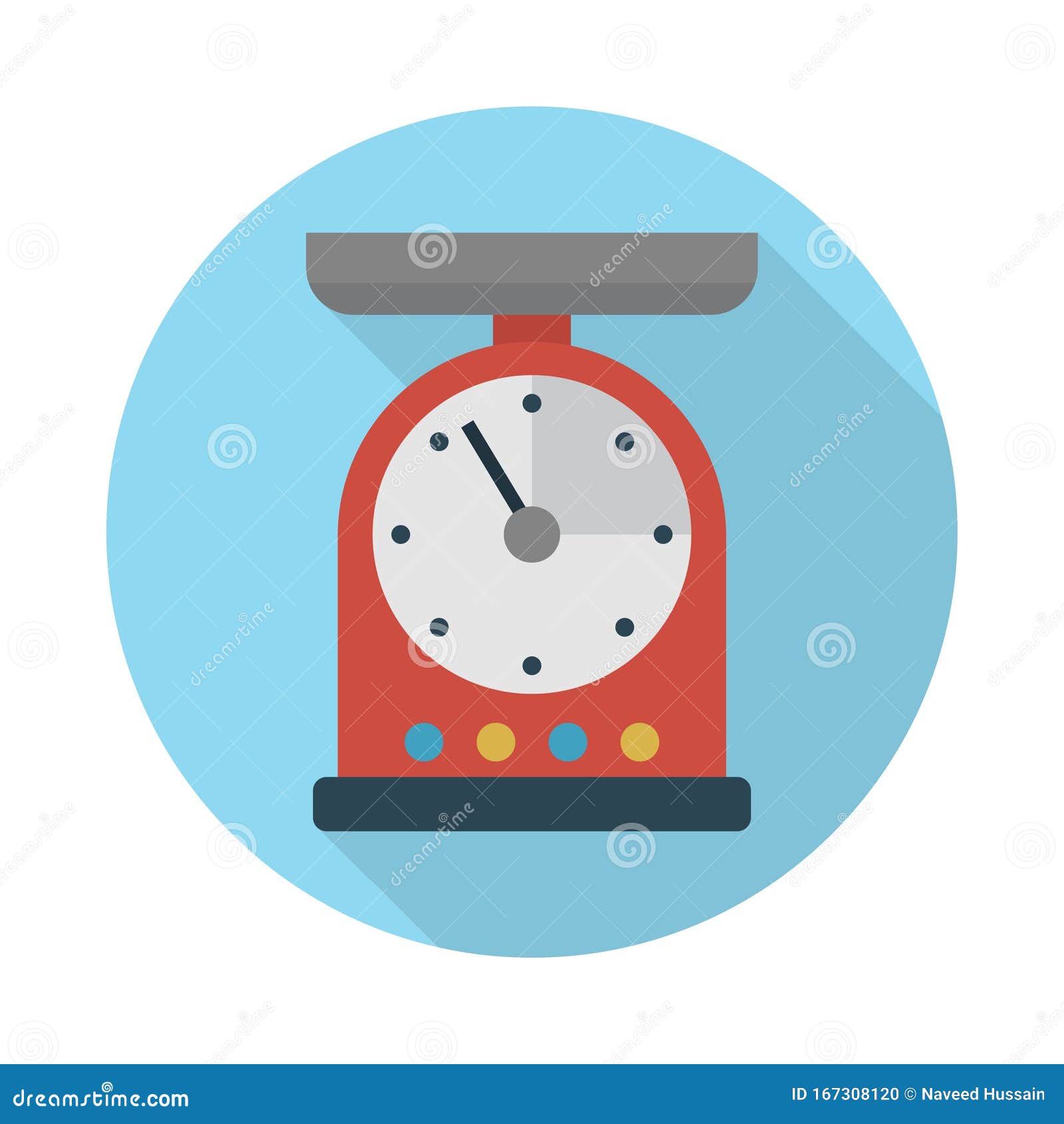 Weight Meter Vector Flat Color Icon Stock Vector - Illustration of ...