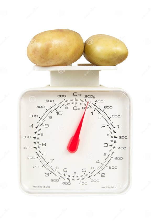 Weight with potatoes stock image. Image of body, background - 37834263