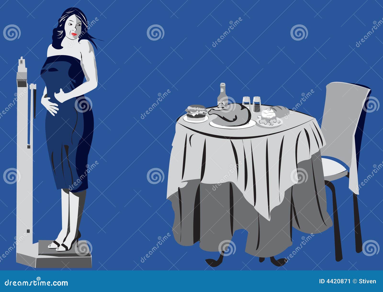 Weight problems stock vector. Illustration of cheerful - 4420871