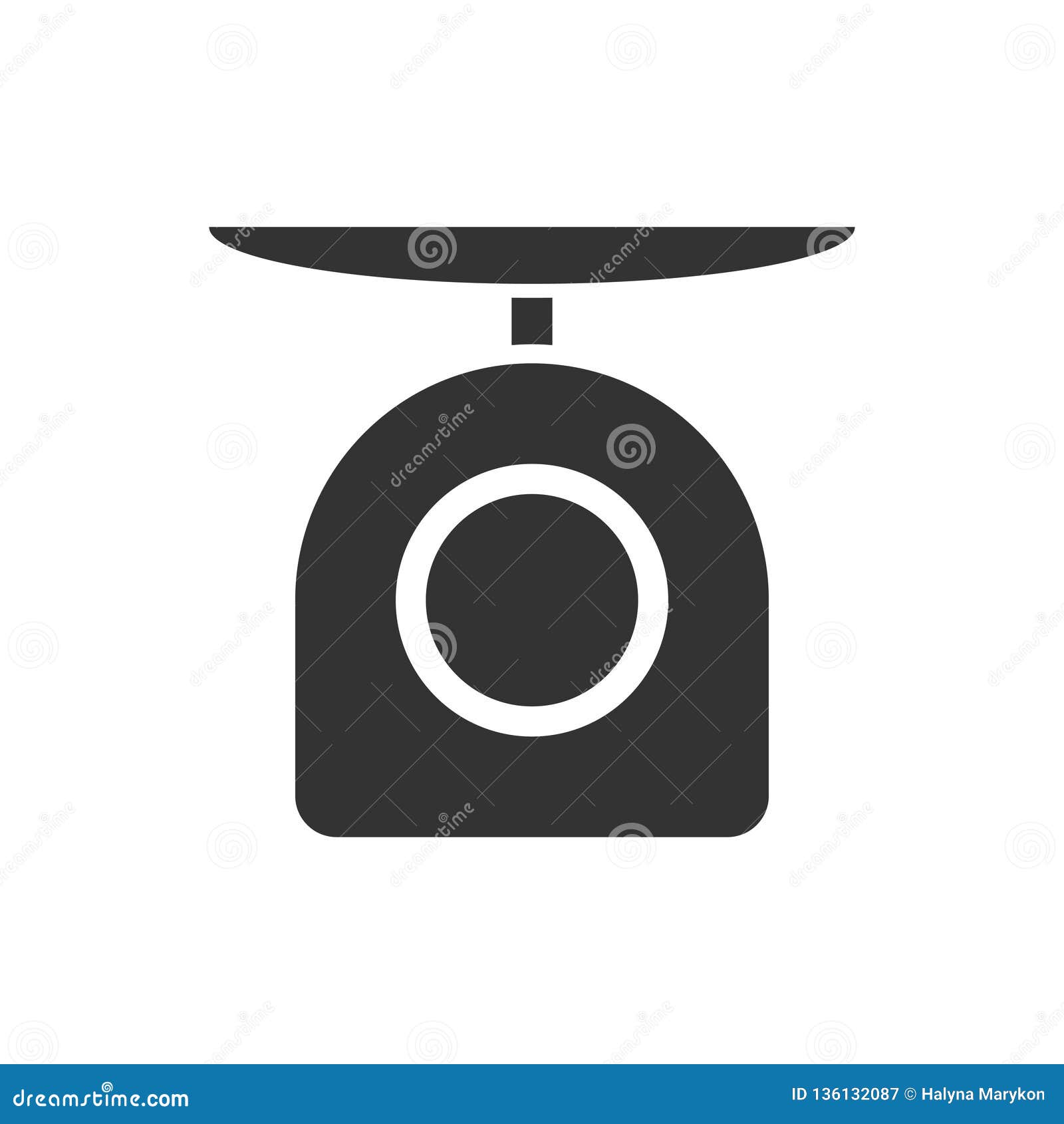 Weight scale icon flat stock vector. Illustration of measuring - 136132087