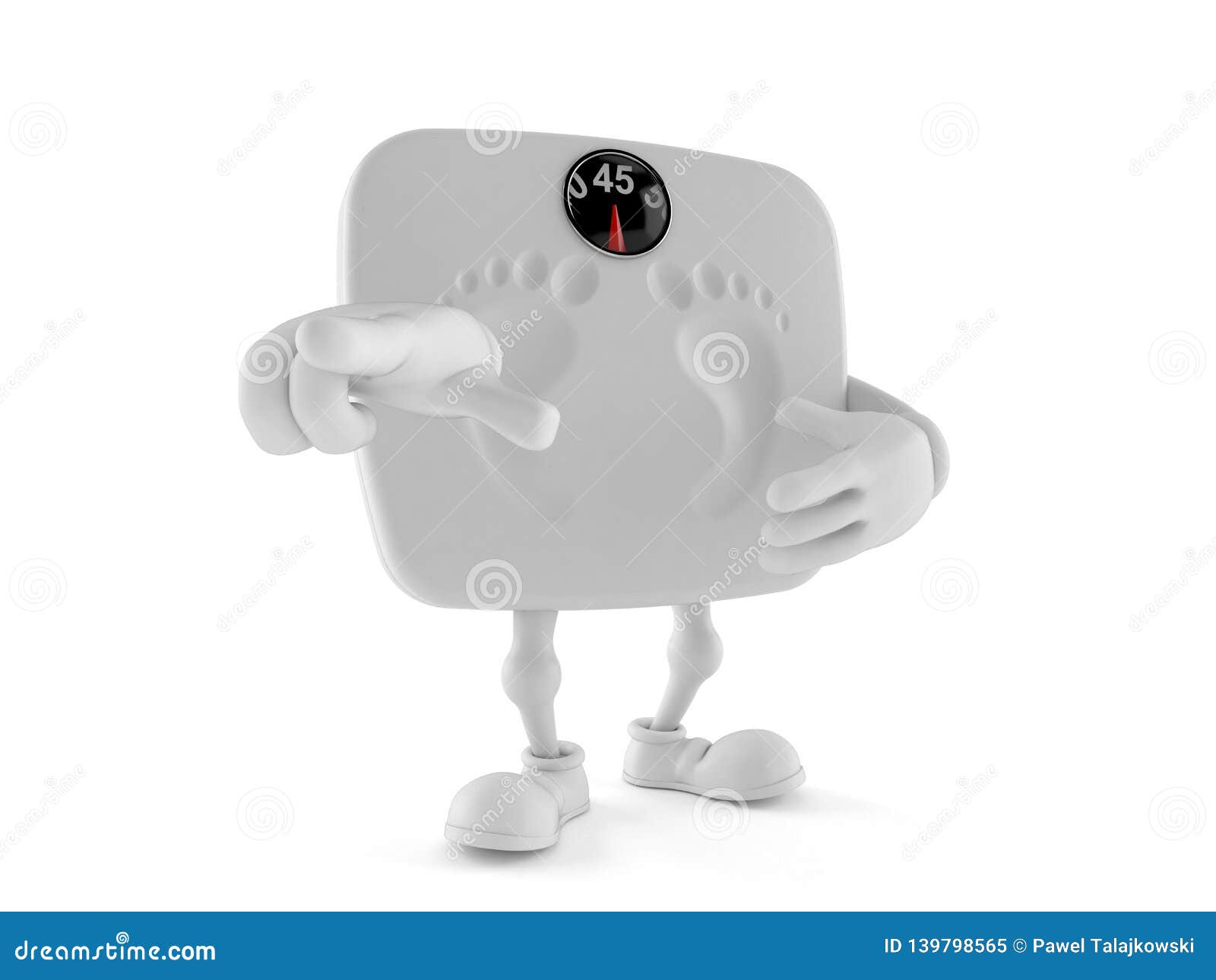 Weight Scale Character Pointing Finger Stock Illustration ...