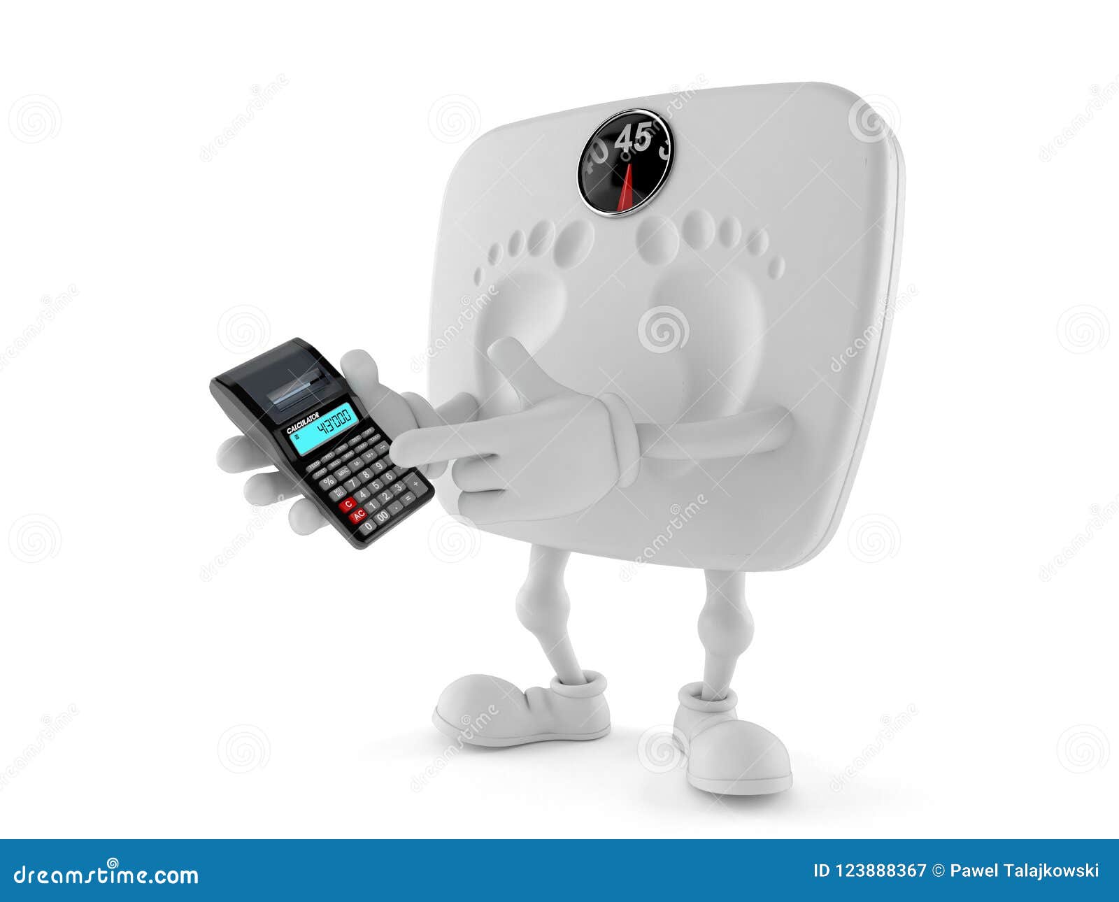 Weight Scale Character Using Calculator Stock Illustration ...