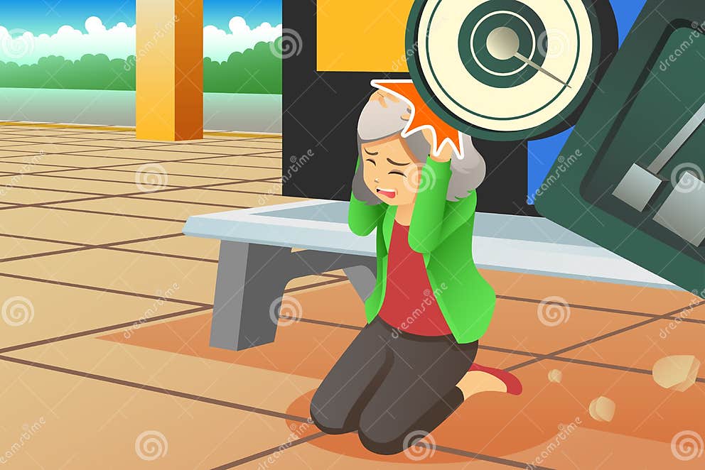 Weight Scale Falling on a Waiting Passenger Illustration Stock Vector ...