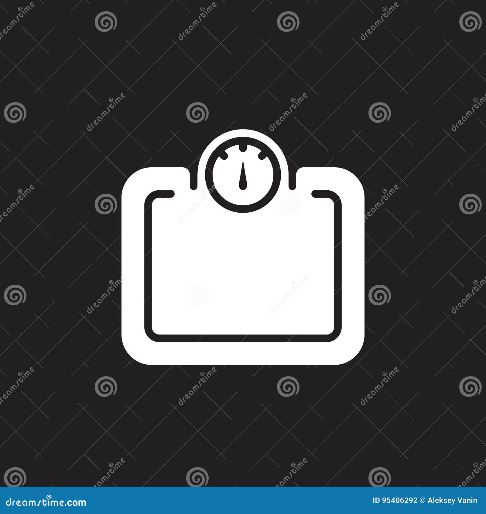 Weight Scale Icon Vector, Solid Flat Sign, Pictogram Isolated on Black ...