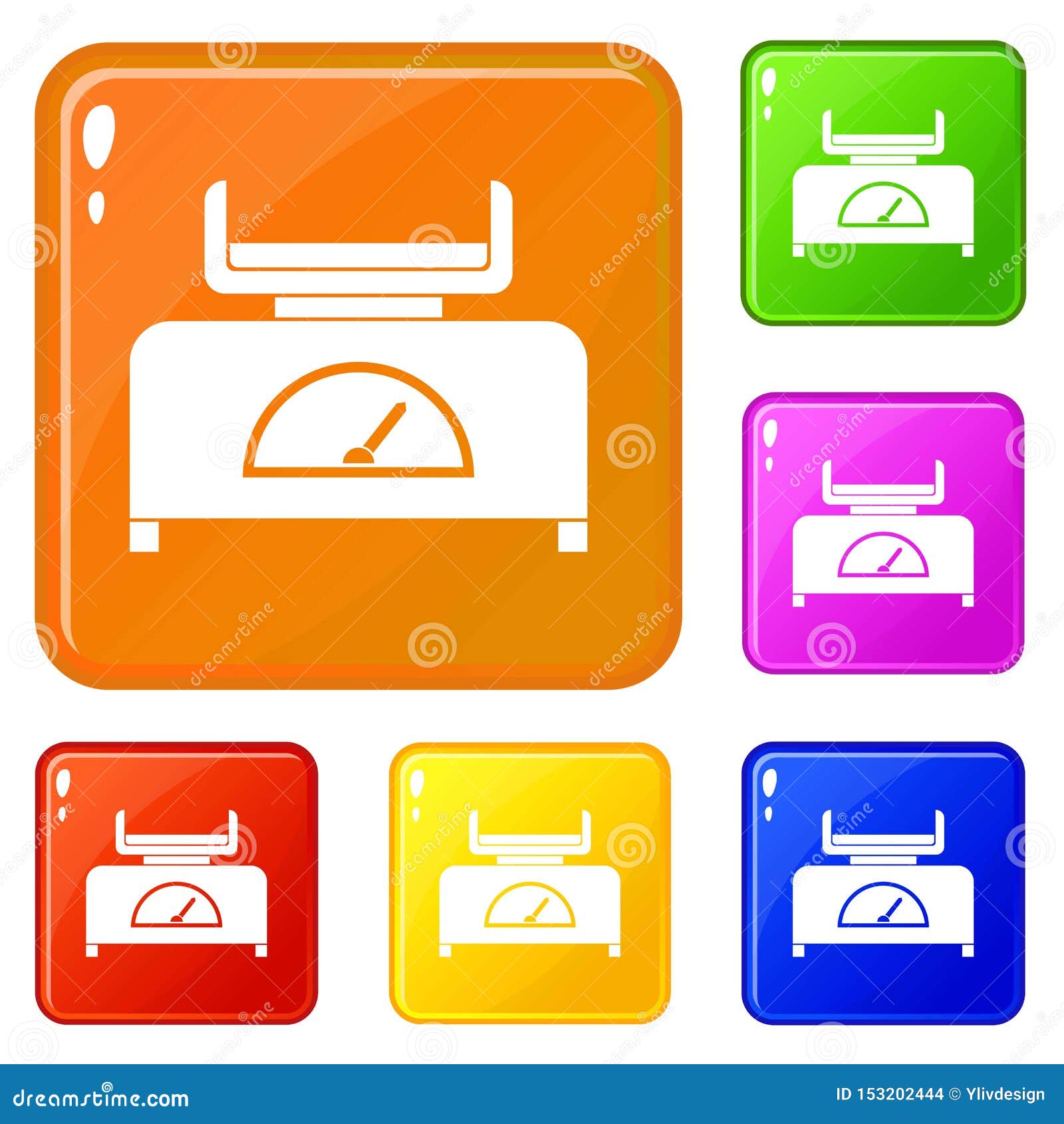 Weight Scale Icons Set Vector Color Stock Vector - Illustration of ...