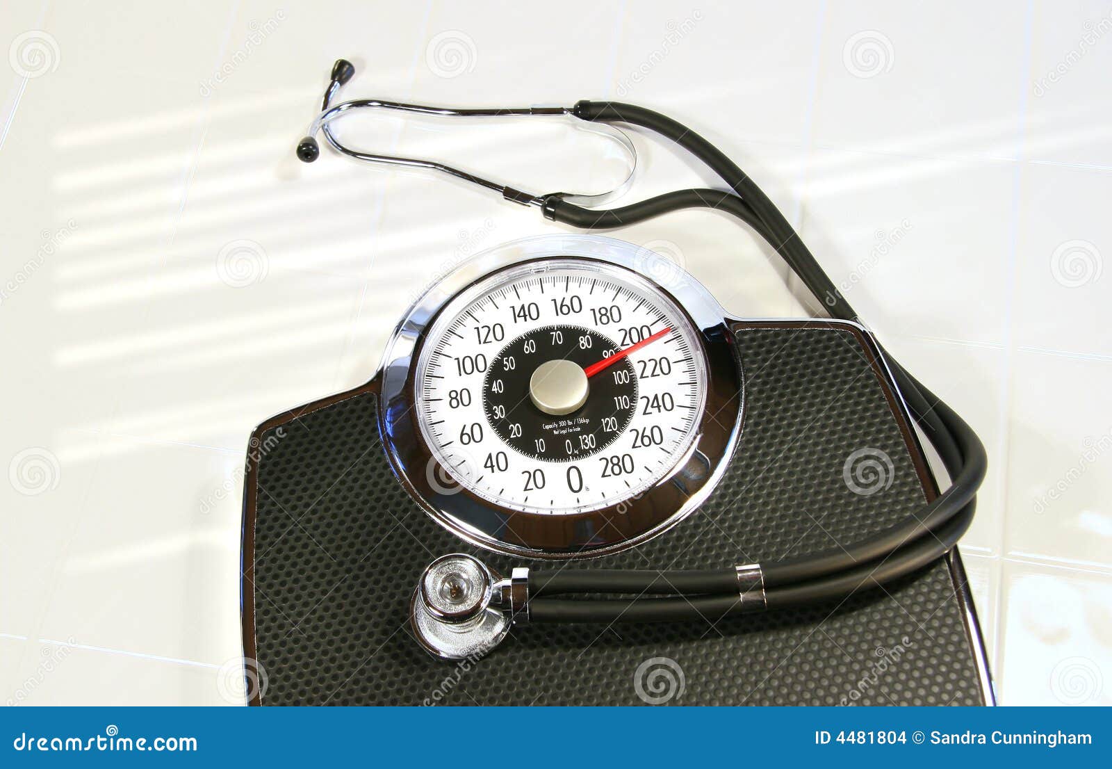 Weight Scale with Stethoscope Stock Photo - Image of loss, health: 4481804