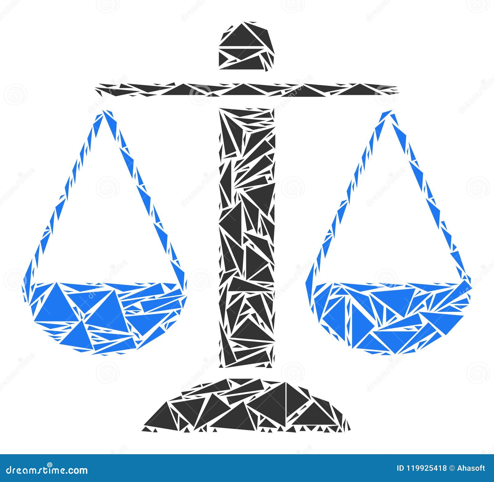 Weight Scales Collage of Triangles Stock Vector - Illustration of court ...