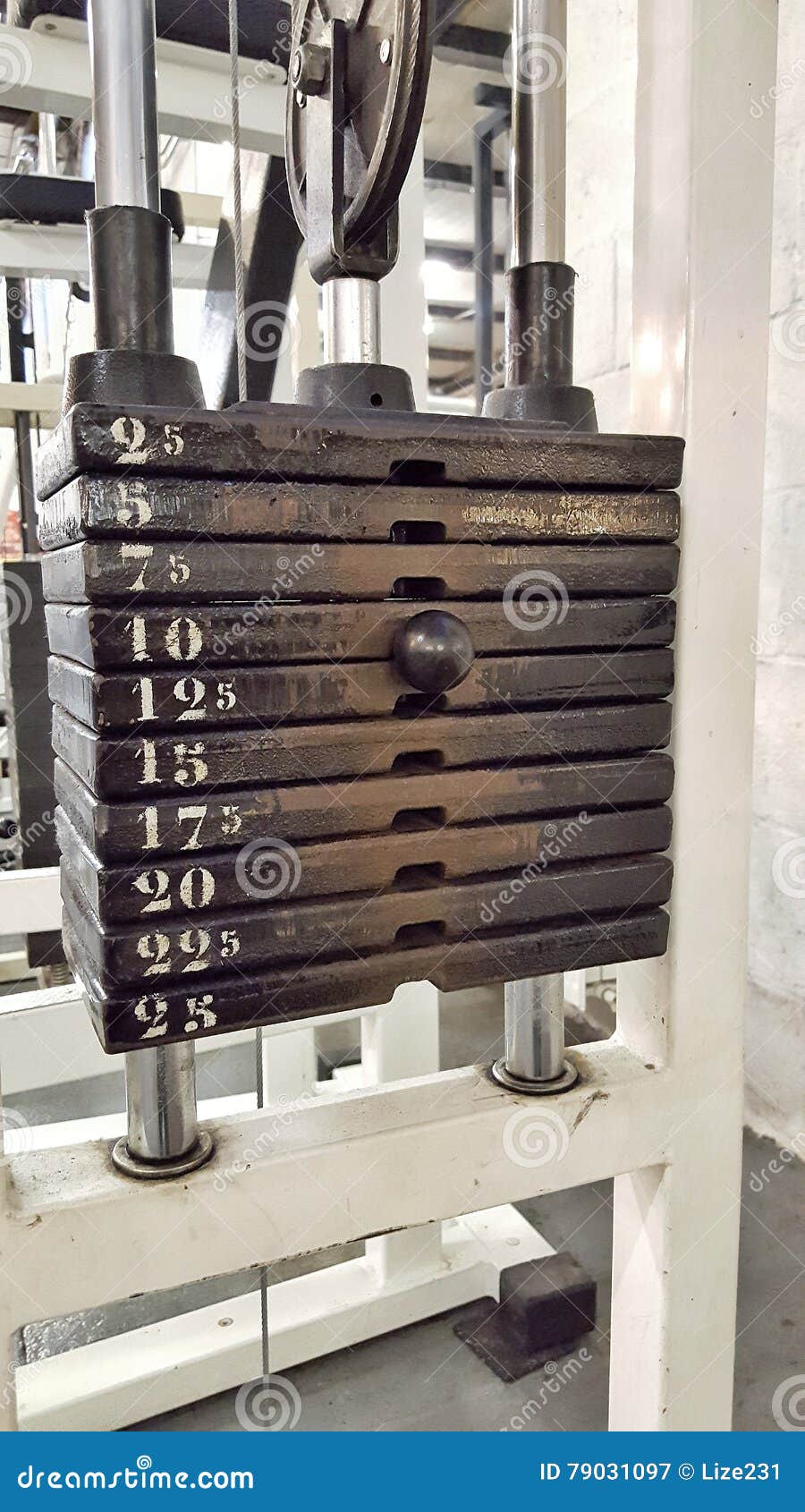 Weight Stack Scale - Gym Equipment Stock Image - Image of bodybuilding ...