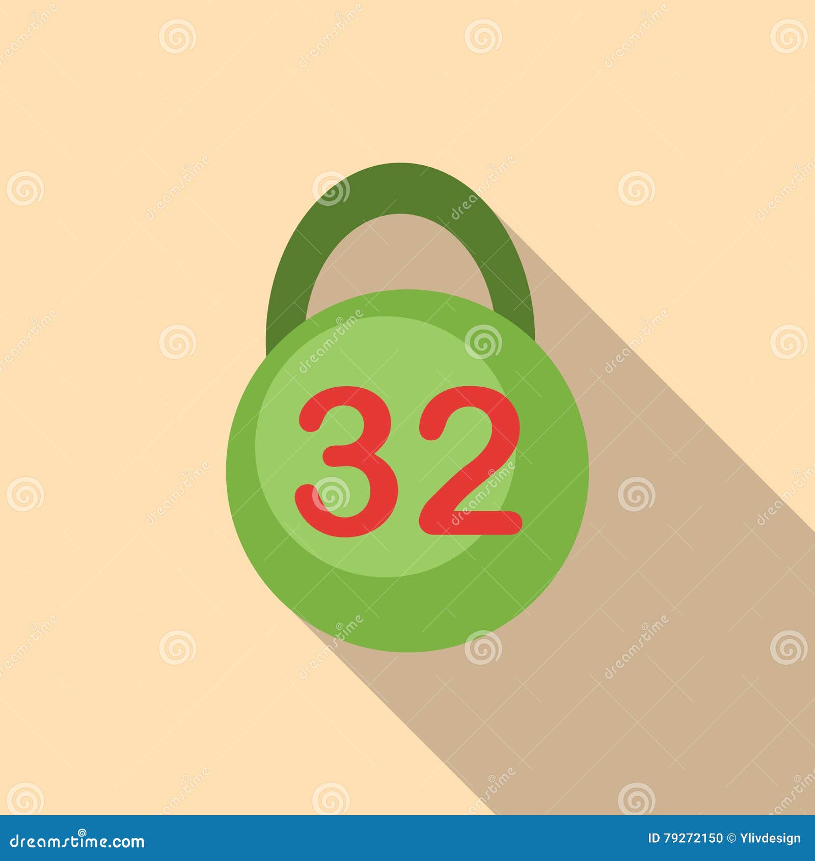 Weight Thirty Two Pounds Icon, Flat Style Stock Vector - Illustration ...