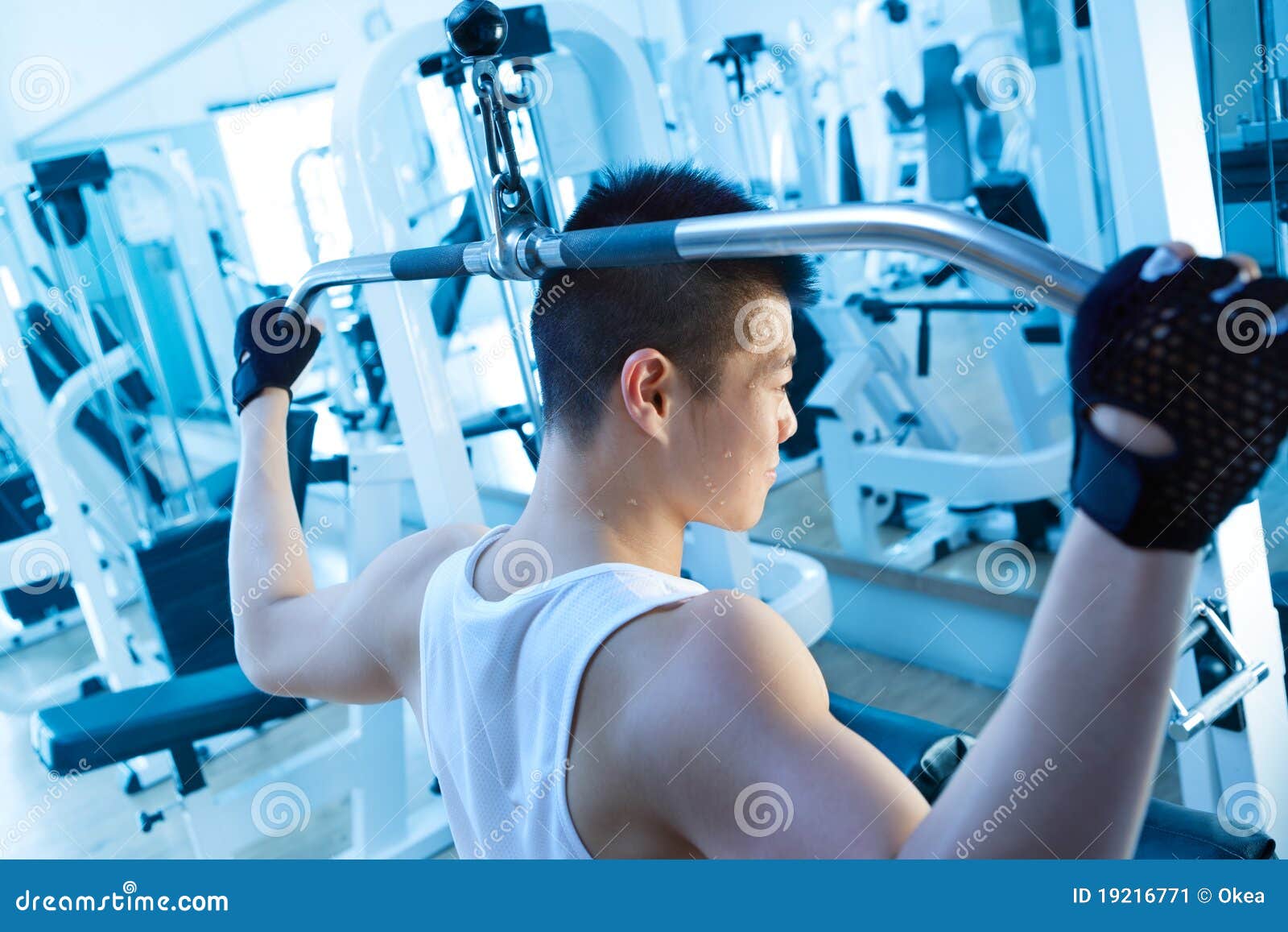 Weight training stock image. Image of pull, exercise - 19216771