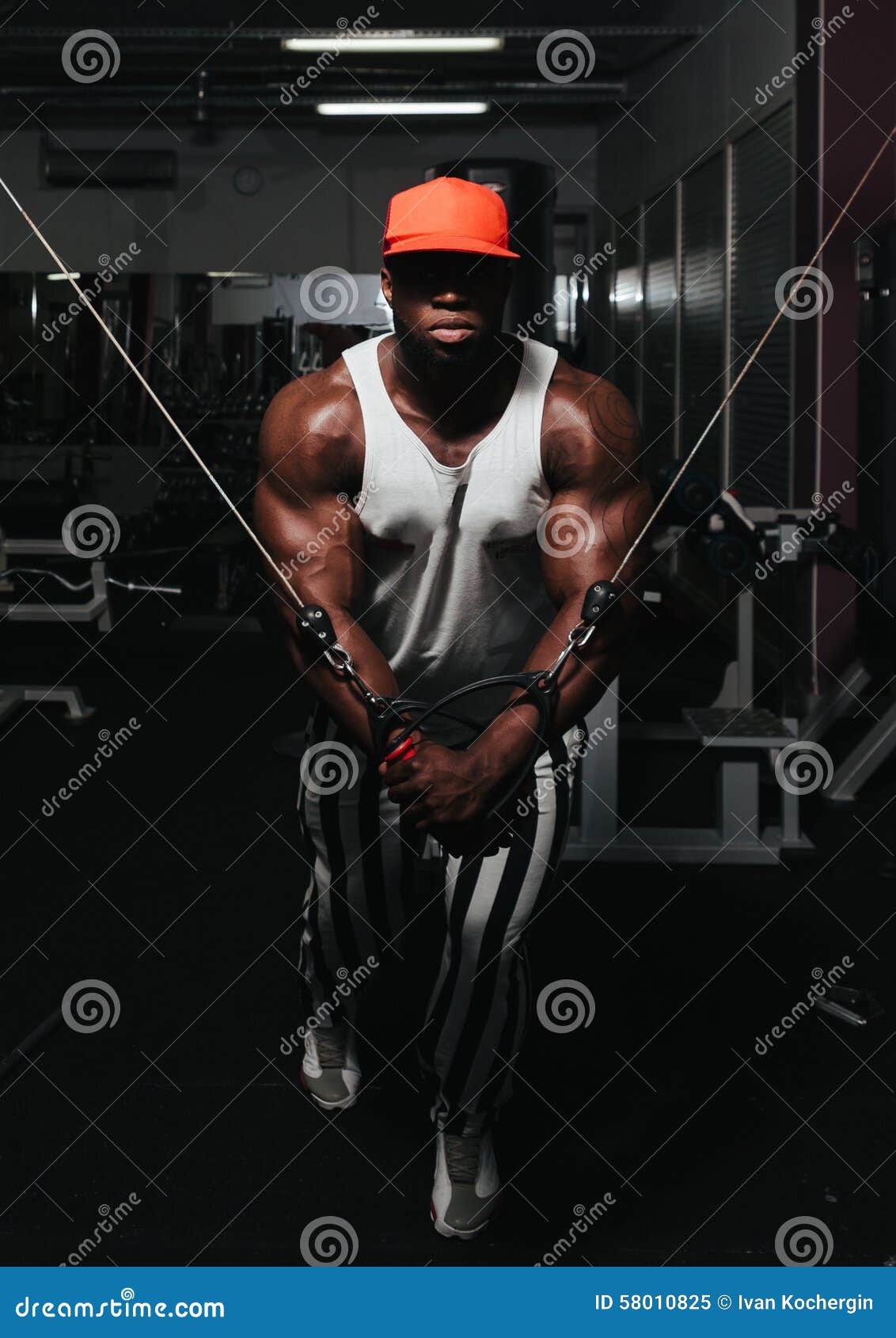 Weight Training African Doing Bodybuilding Stock Image - Image of ...