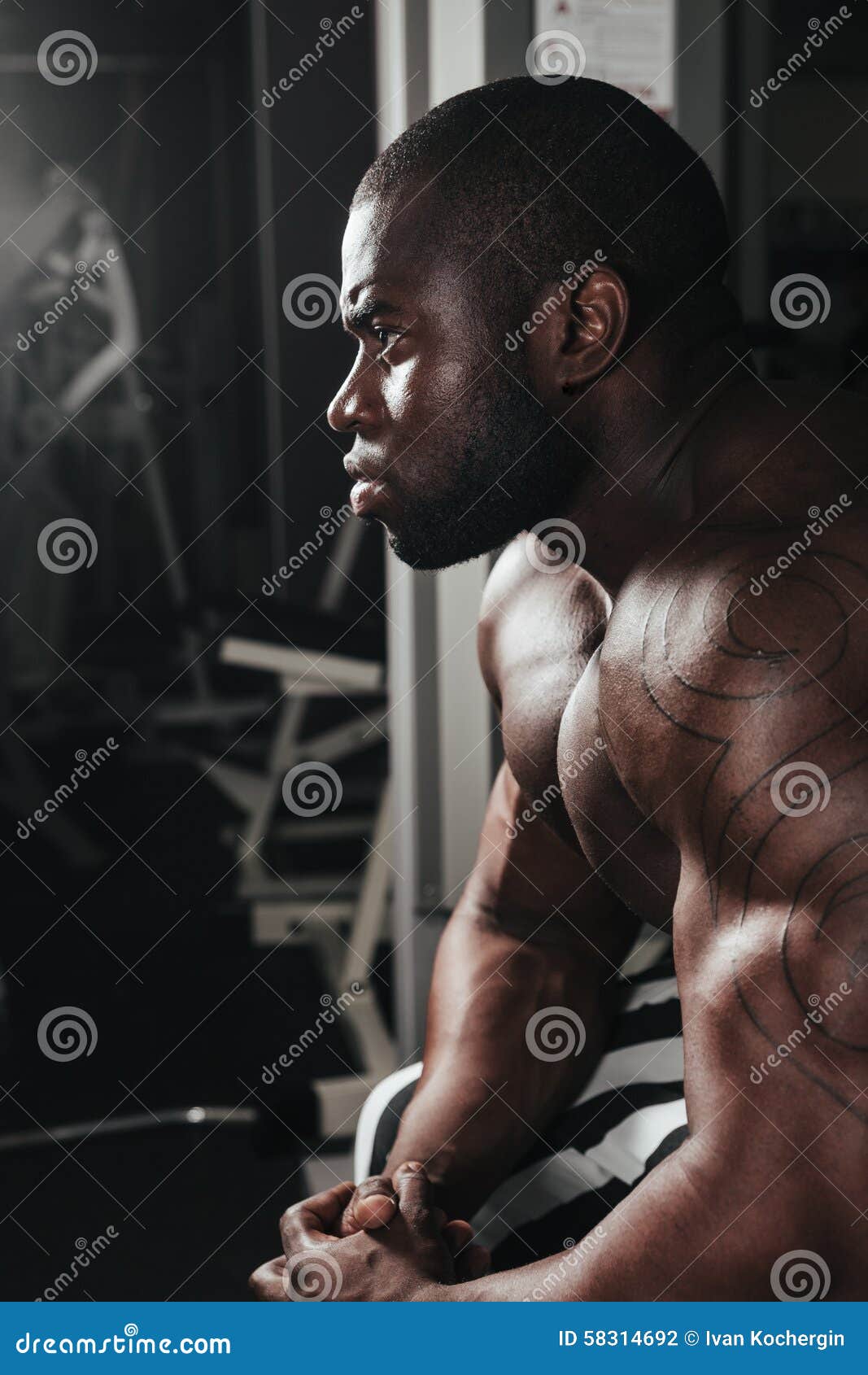 Weight Training African Doing Bodybuilding Stock Photo - Image of ...
