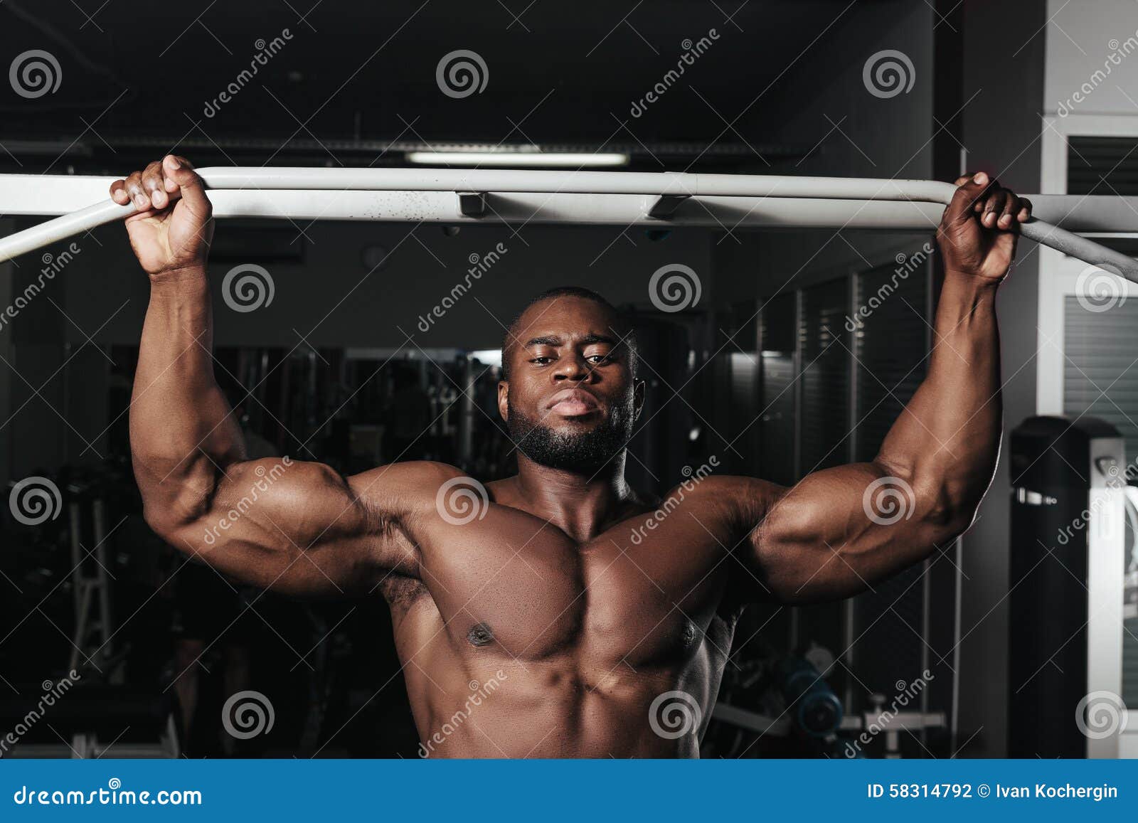 Weight Training African Doing Bodybuilding Stock Photo - Image of club ...