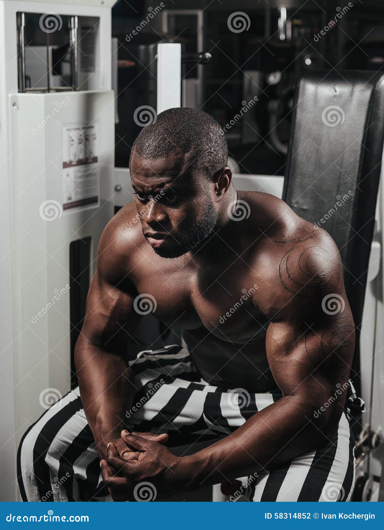 Weight Training African Doing Bodybuilding Stock Photo - Image of ...