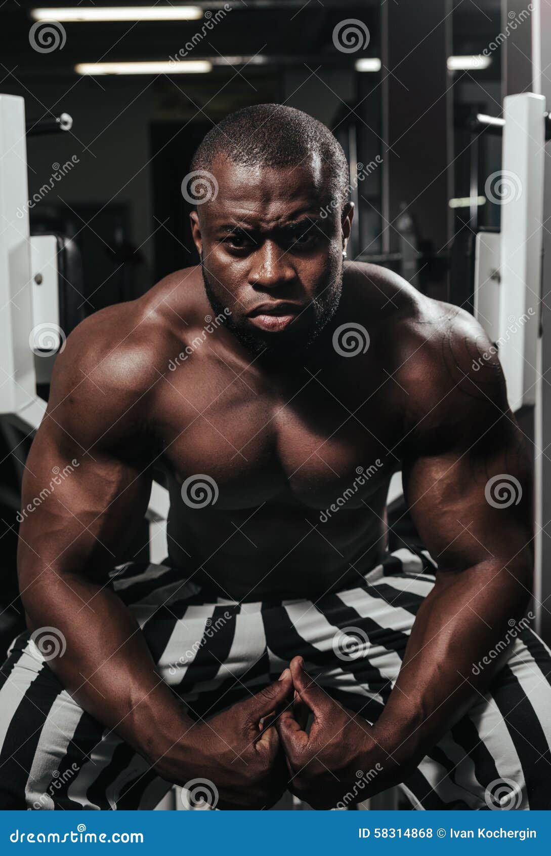 Weight Training African Doing Bodybuilding Stock Photo - Image of ...