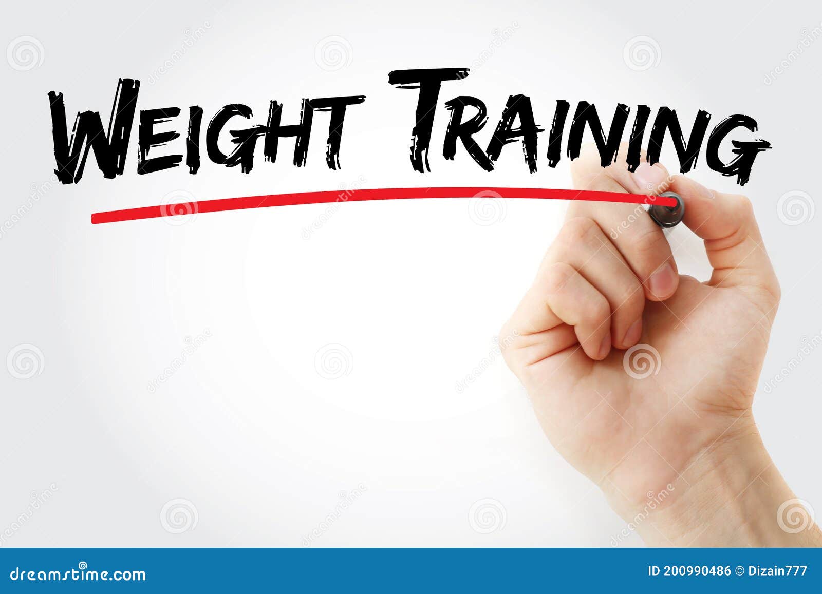 Weight Training Text with Marker Stock Photo - Image of definition ...