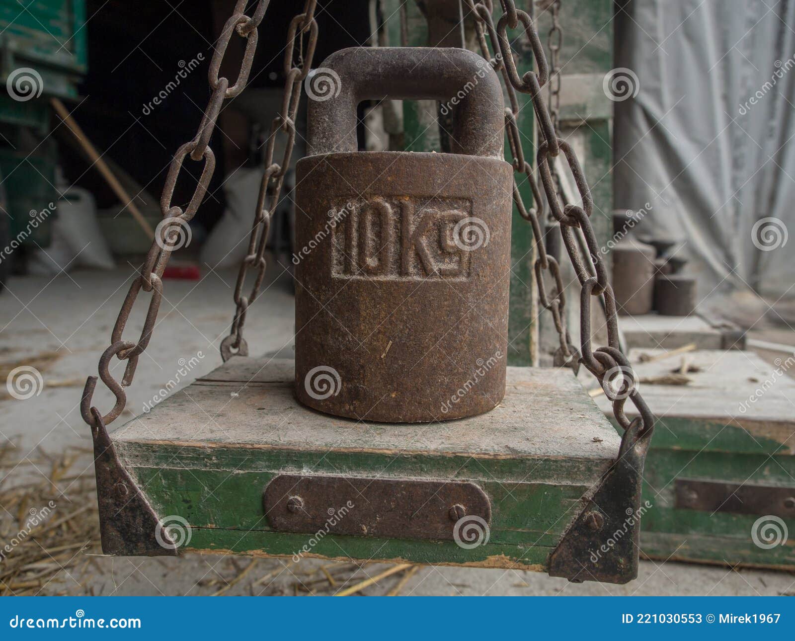 Metal weights stock image. Image of gravity, iron, obsolete - 221030553