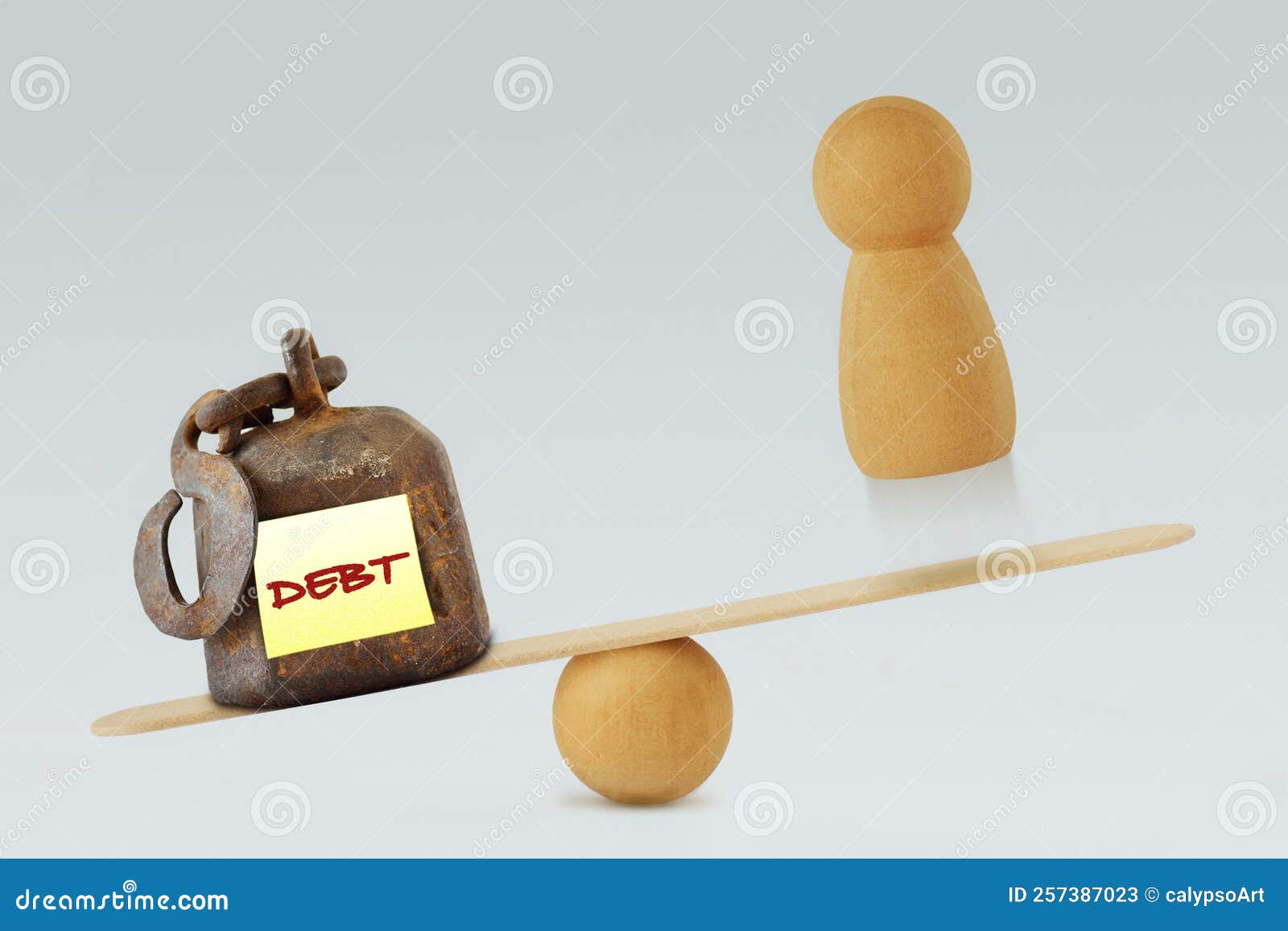 Weight with the Word Debt and Pawn on Balance Scale - Concept of Debt ...