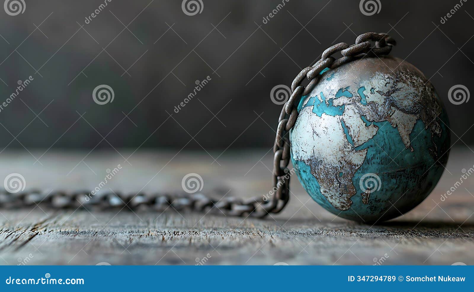 The Weight of the World a Globe Bound by Chains Symbolizing Global ...