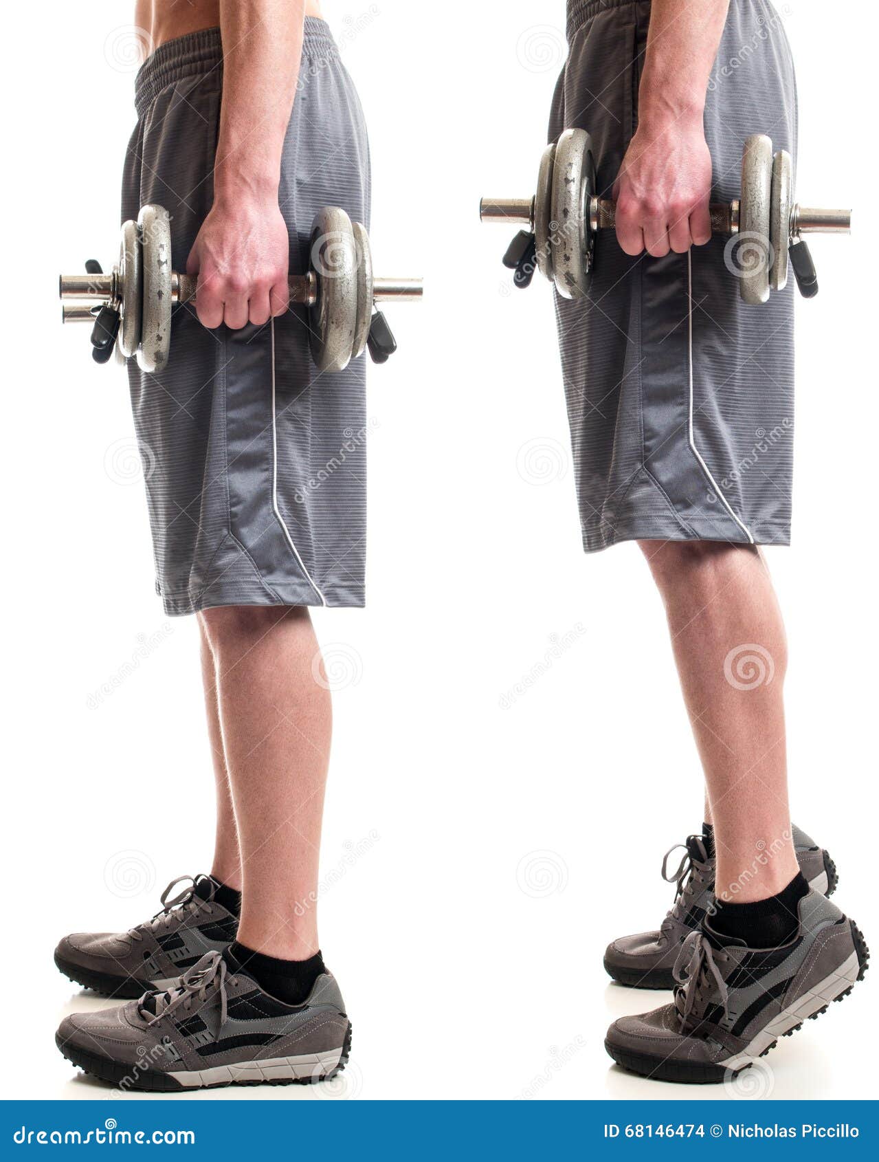Weighted Calf Raise stock photo. Image of raise, weighted - 68146474