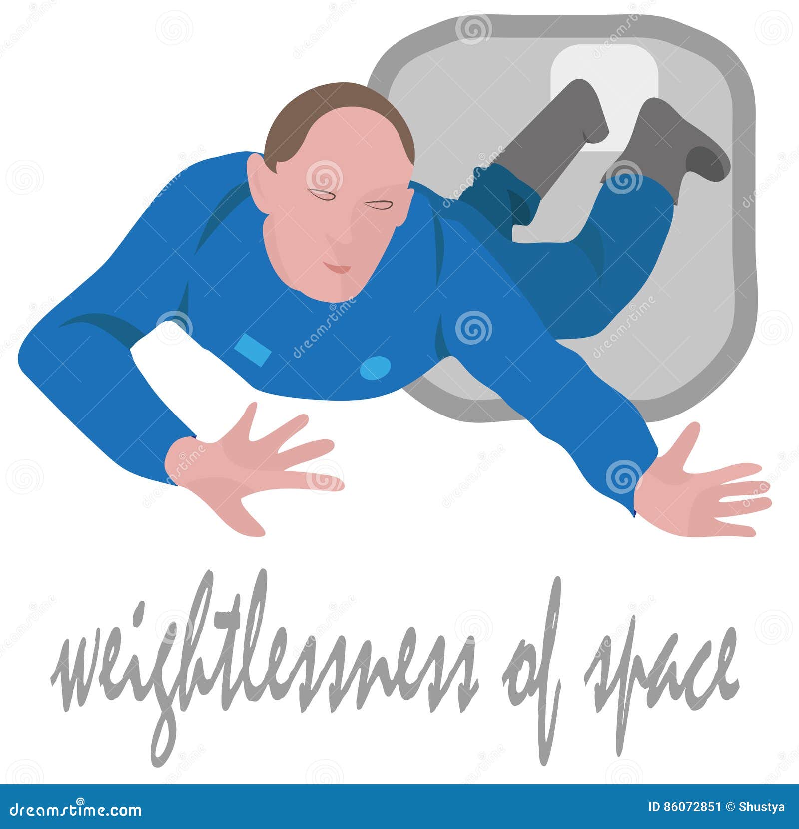 Weightlessness of Space Astronaut Flying Illustration Stock ...