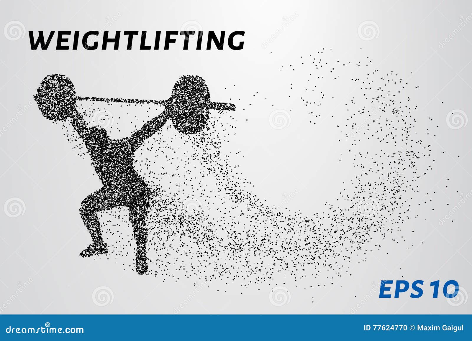 Weightlifter Of The Particles. Powerlifter Consists Of Dots And Circles ...