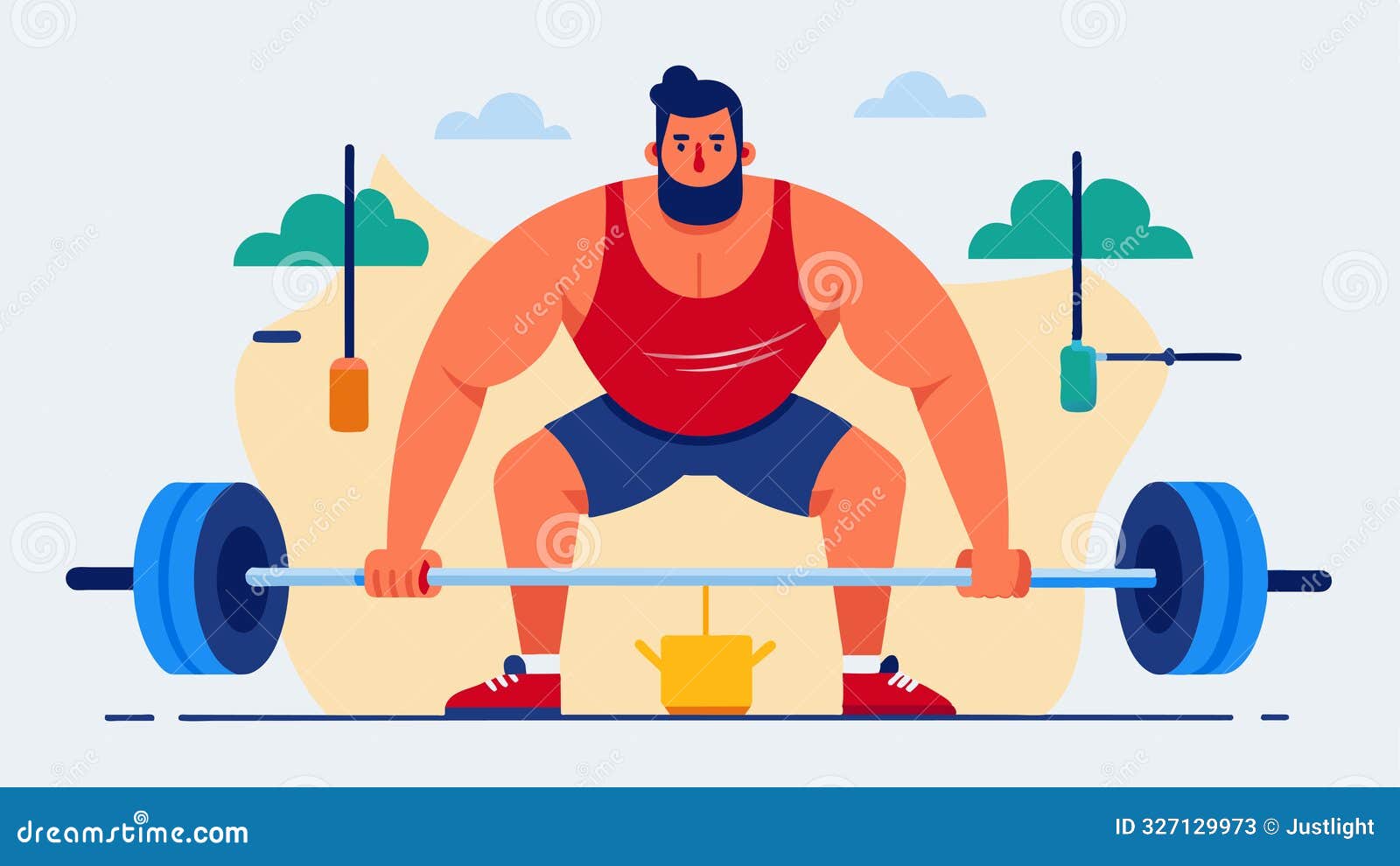 A Weightlifter Using Proper Form and Technique while Performing ...