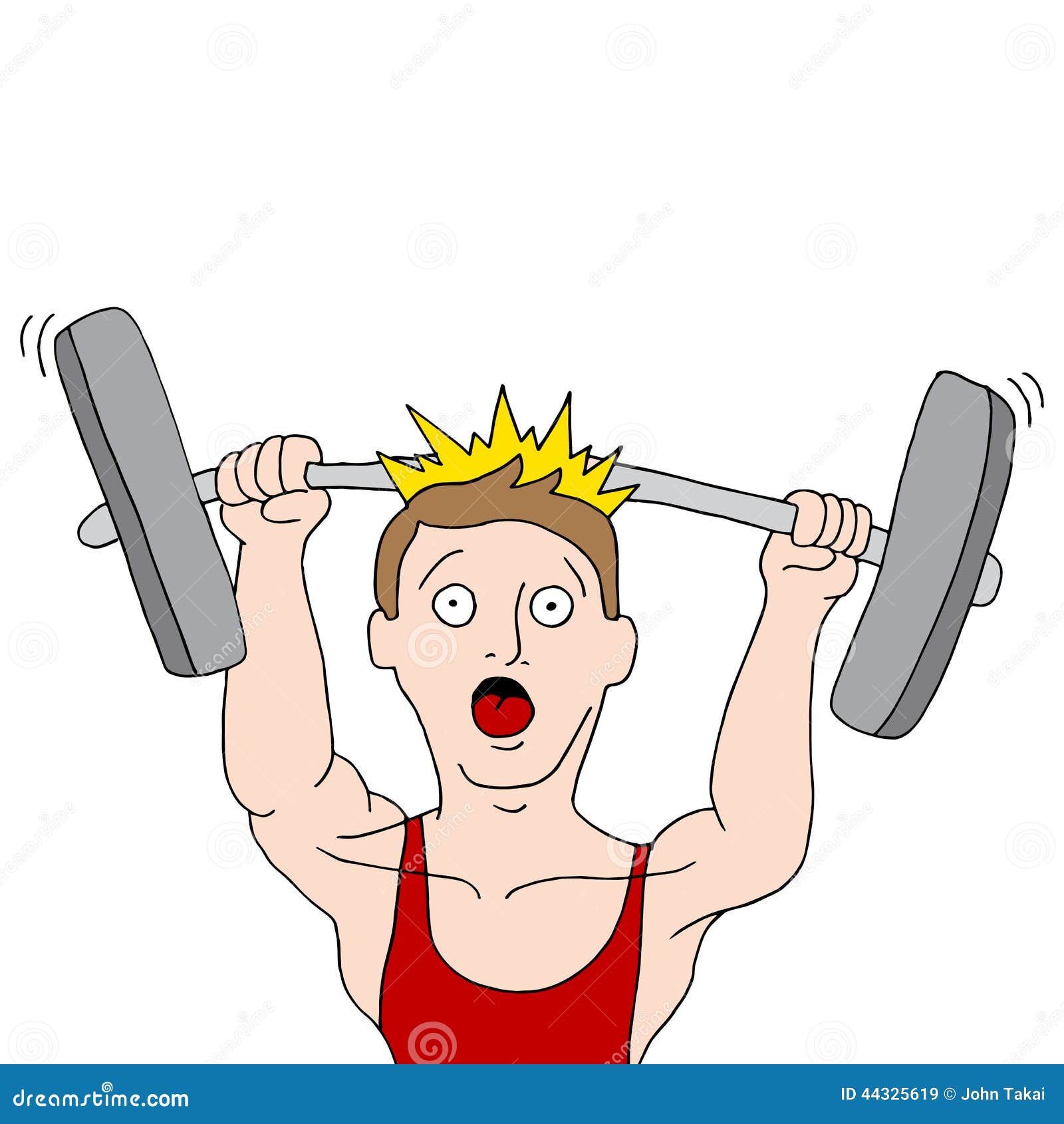 Weightlifting Accident stock vector. Illustration of injury - 44325619