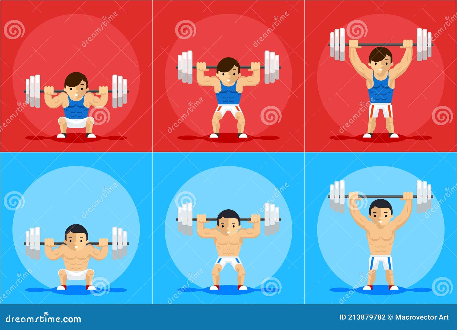 Weightlifting Animation Frames Stock Vector - Illustration of human ...