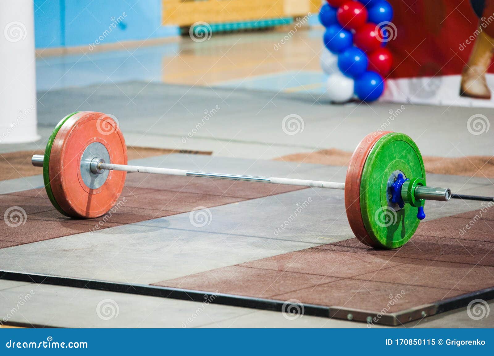 Weightlifting Barbell. Competition Stock Image - Image of lifting ...