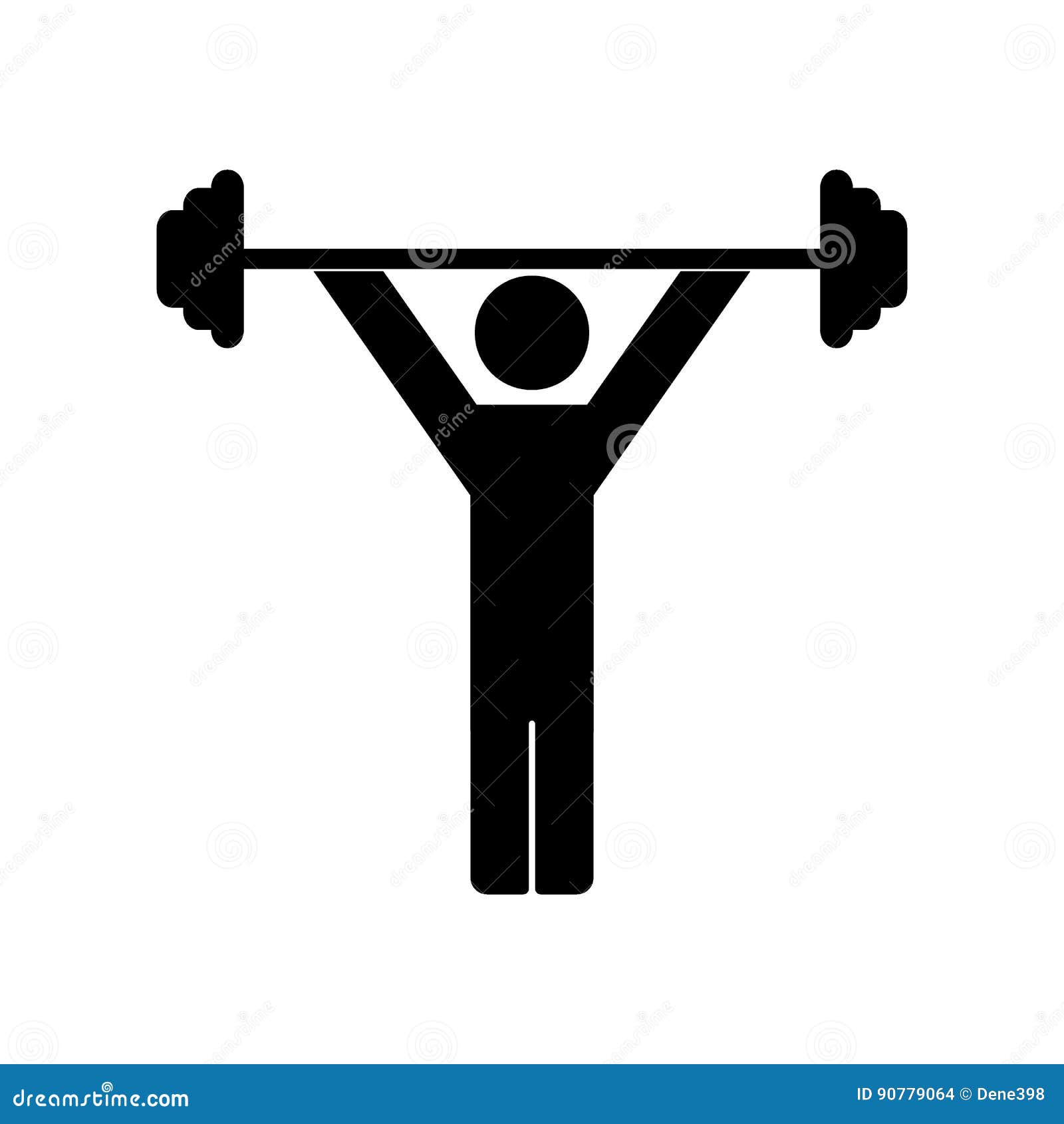 Weightlifting Icon On White Stock Vector - Illustration of builder ...