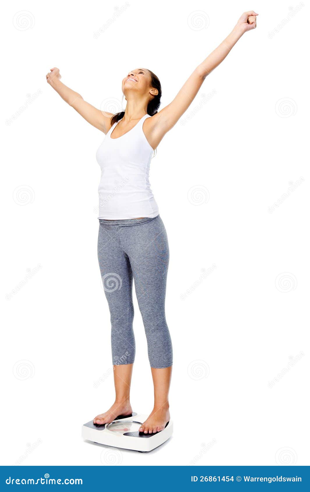 Weightloss scale woman stock photo. Image of cheerful - 26861454