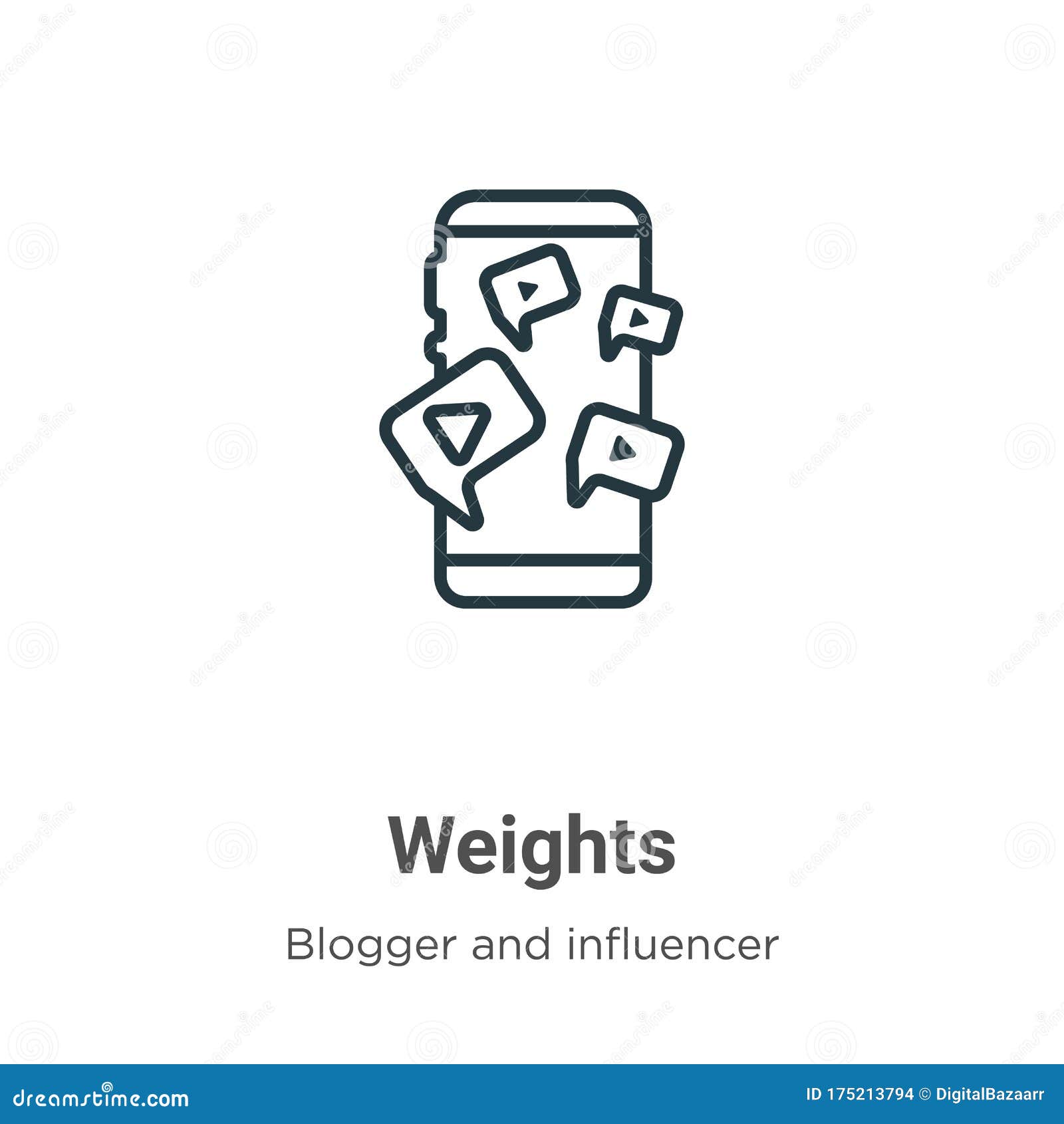Weights Outline Vector Icon. Thin Line Black Weights Icon, Flat Vector ...