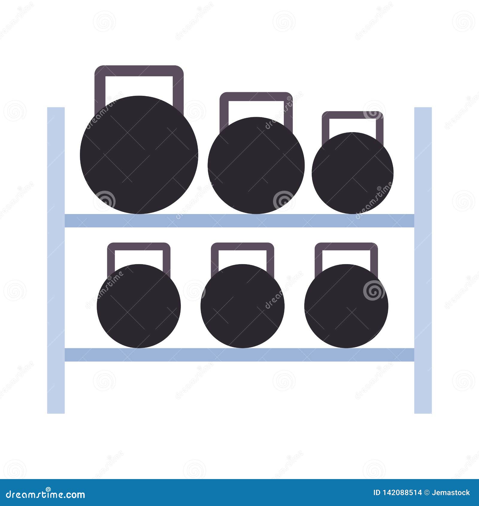 Weights on rack stock vector. Illustration of sporty - 142088514