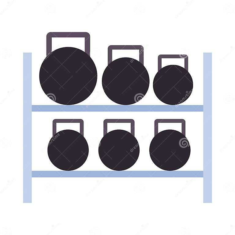 Weights on rack stock vector. Illustration of sporty - 142088514