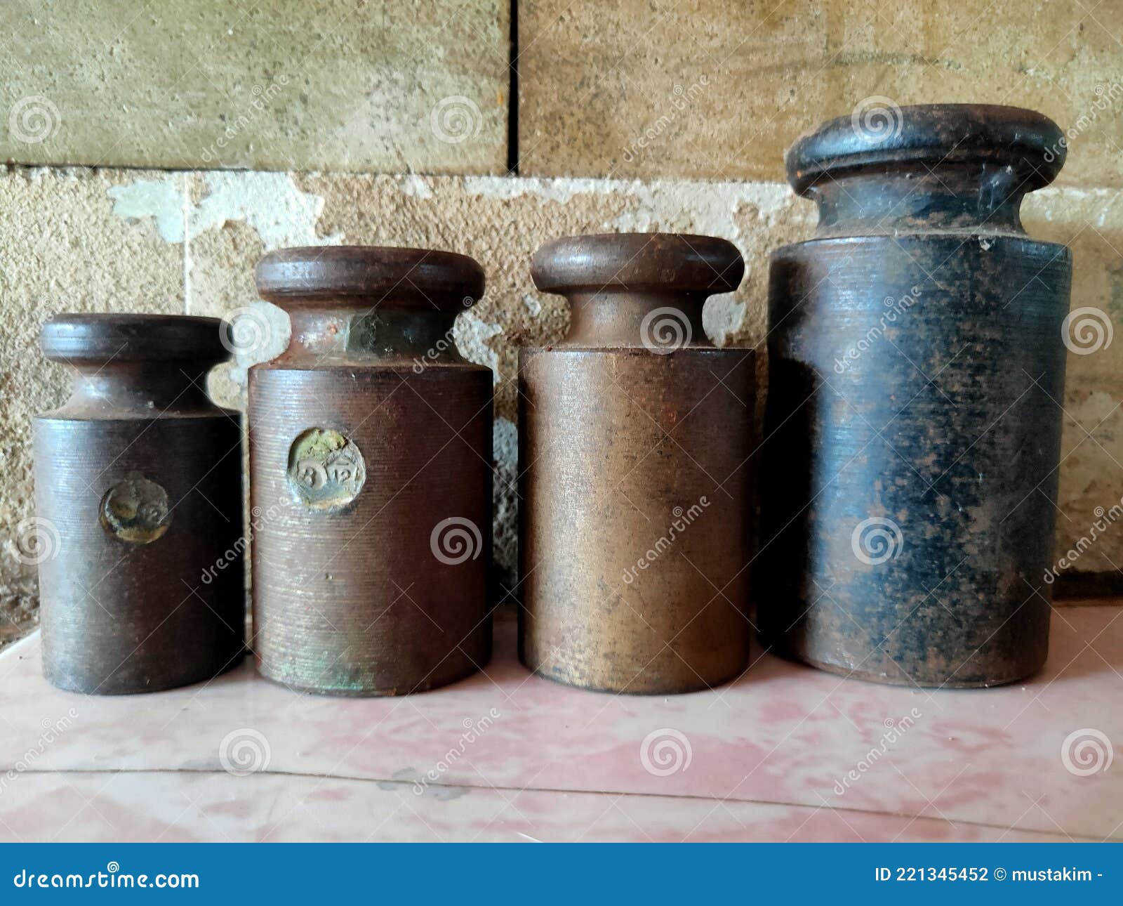 Weights several sizes stock photo. Image of form, scale - 221345452