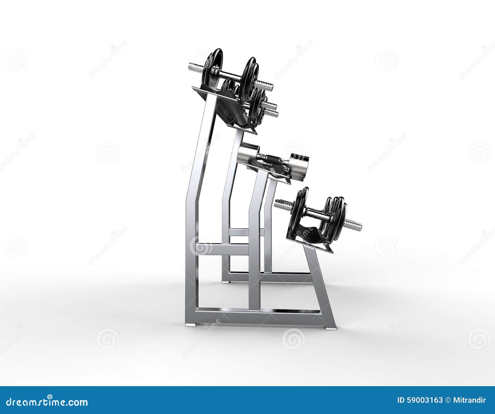 Weights Stand - Side View stock illustration. Illustration of dumbbels ...