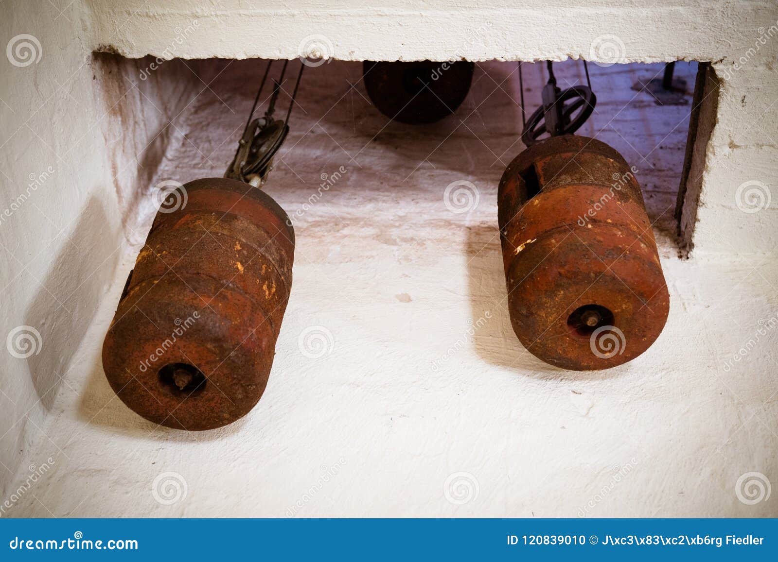 The Weights in the Tower Clock Stock Photo - Image of gothic ...